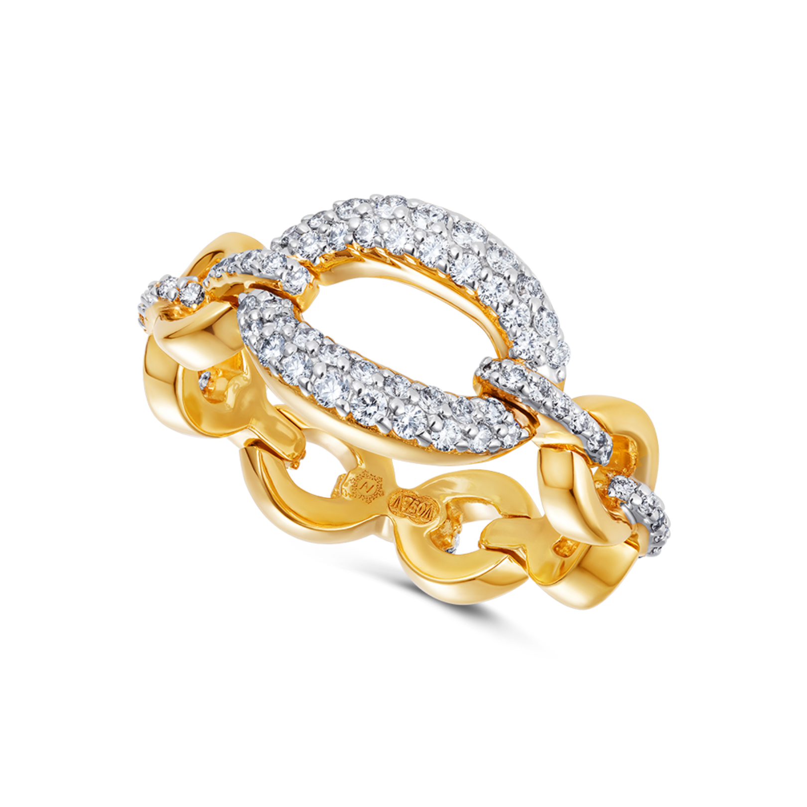 Catena Large Link Diamond Ring – Nadine Aysoy